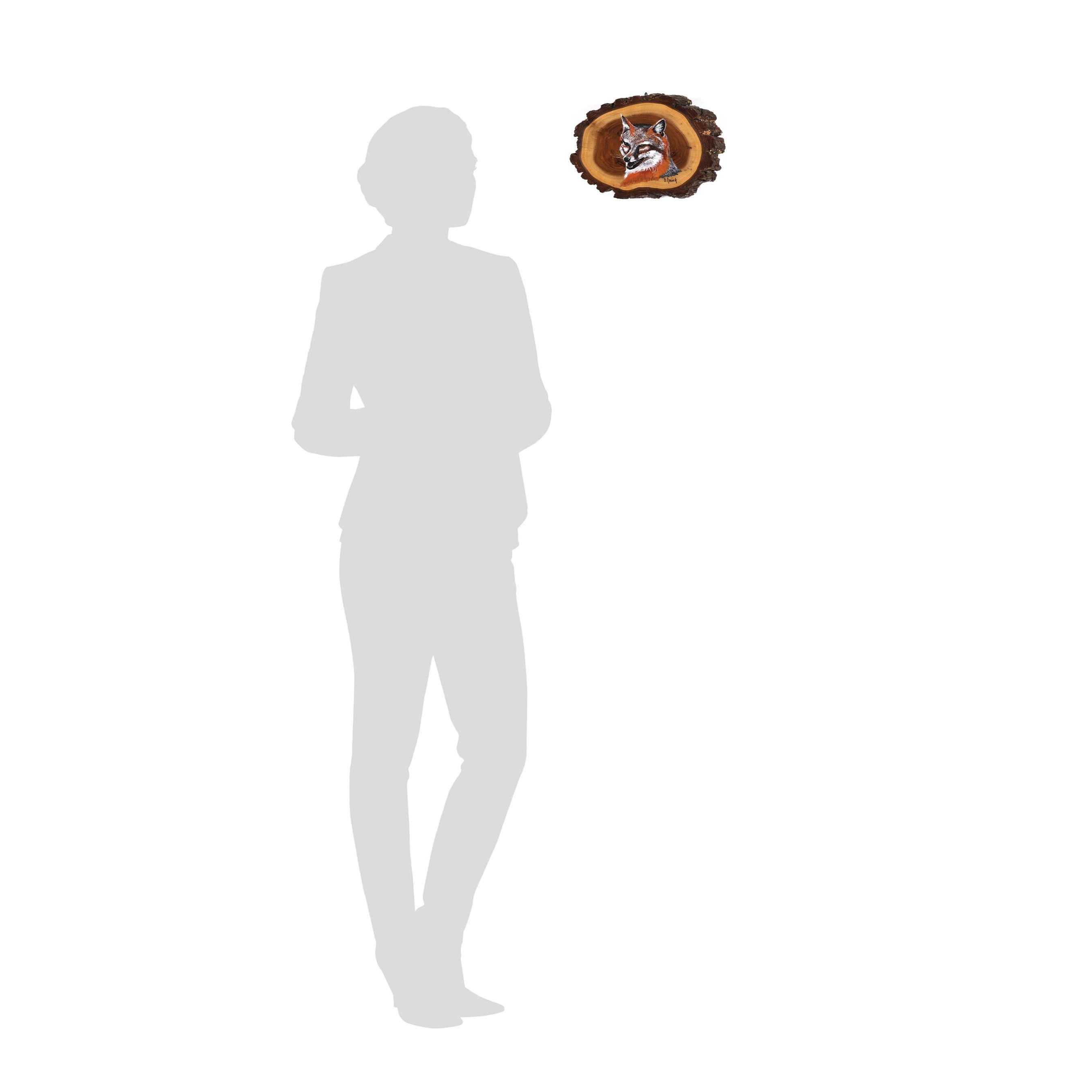 Duane Raver Jr. | Fox Portrait on Pine Presentation Plaque (Late 20th ...