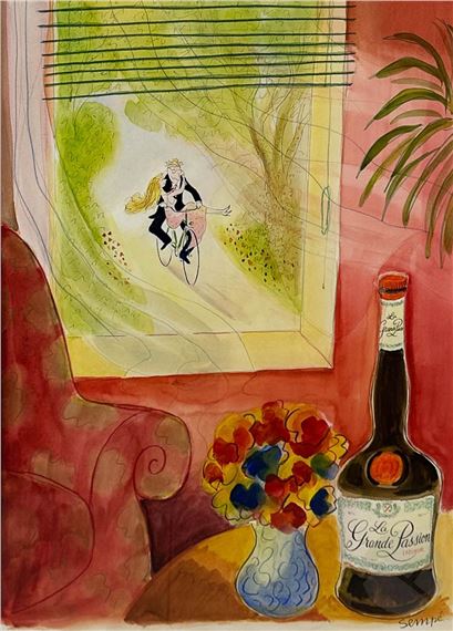 Jean-Jacques Sempé | Jean-Jacques Sempé (1932–2022) Liqueur Ad Painting ...