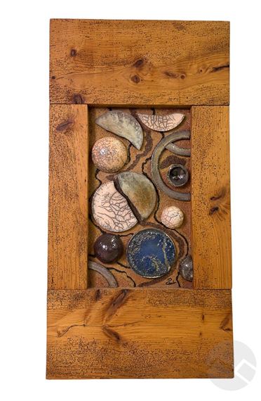 Patrice Chambrier | Patrice Chambrier b.1964 Raku & Wood Wall Plaque ...