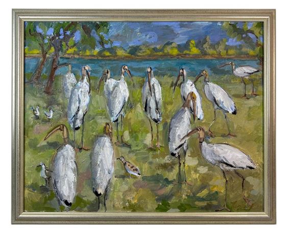 Gena Brodie | RenÃ© Guerin 1936-2023 Wading Water Birds Painting ...
