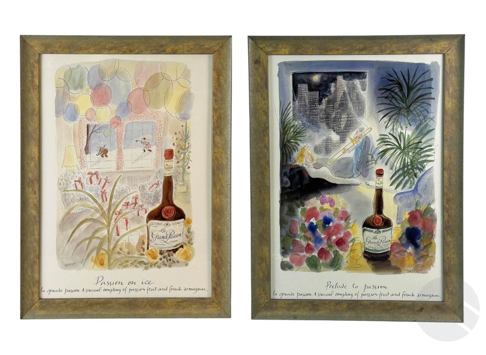 Jean-Jacques Sempé | Grand Passion Advertisement Poster 2pc | MutualArt