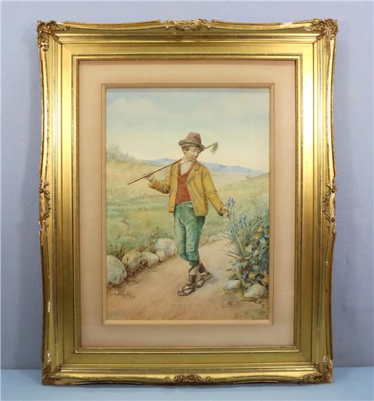 Moretti | MORETTI Watercolor Painting of Boy (Early 20) | MutualArt