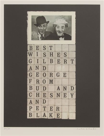 Peter Blake | ‘Best Wishes for Gilbert and George’ | MutualArt