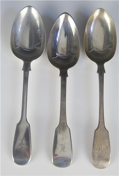 Charles Rawlings | Three Victorian provincial silver Fiddle pattern ...