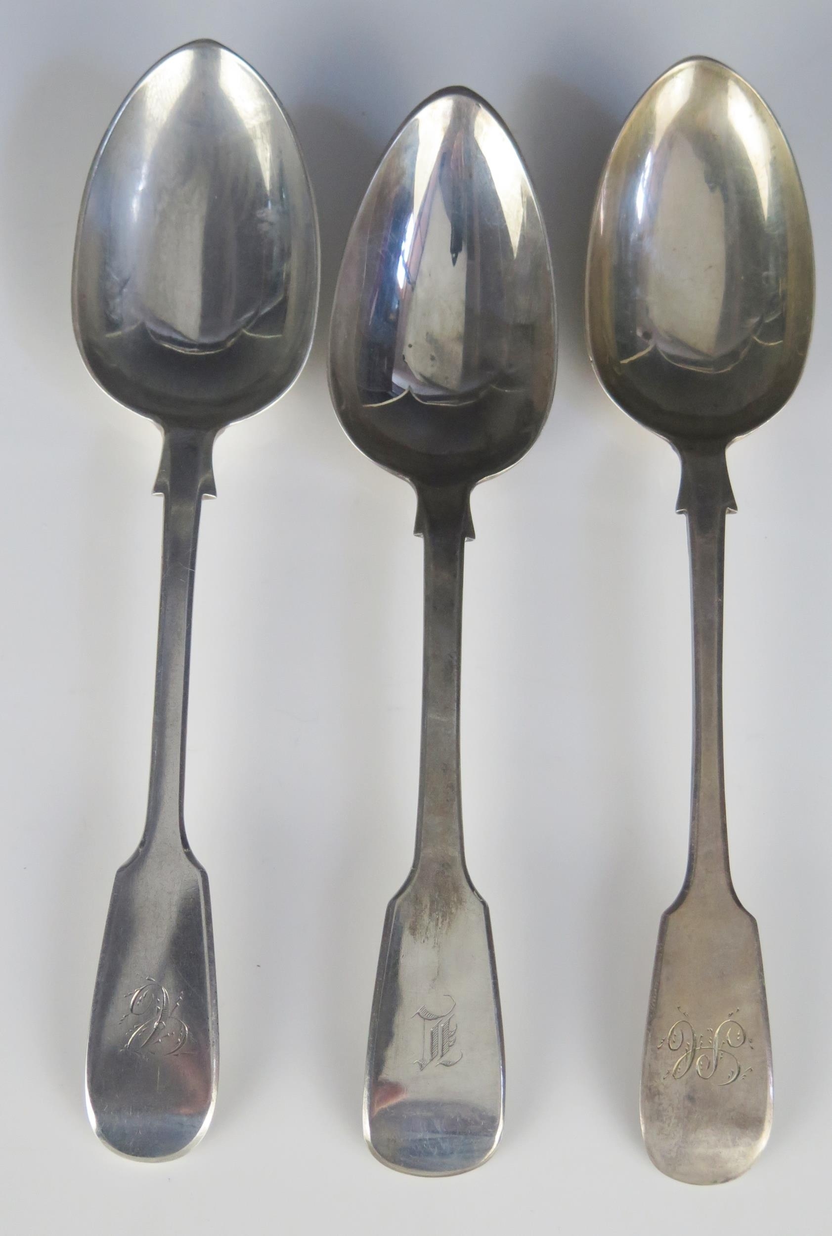 Charles Rawlings | Three Victorian provincial silver Fiddle pattern ...