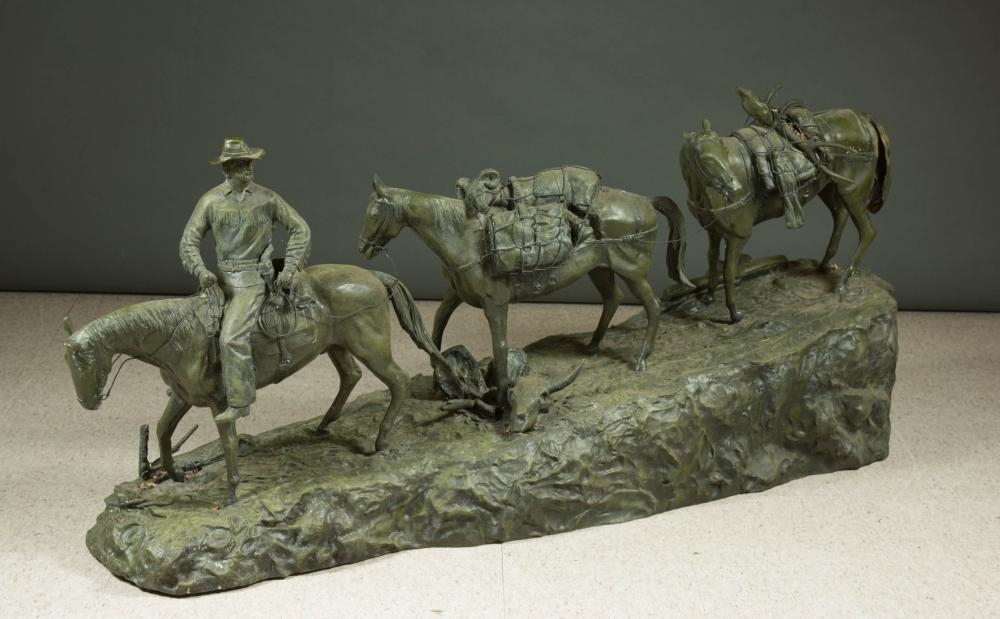 R. Clark | LARGE WESTERN BRONZE SCULPTURE | MutualArt
