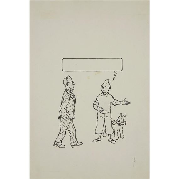 Hergé | Tintin et Milou faisant entrer le libraire anglais dans son ...