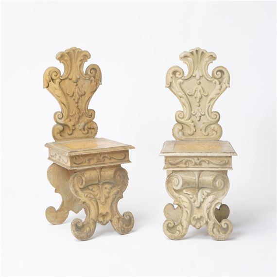 Above | Pair of Italian Renaissance-Style Painted Wood Sgabello Chairs ...