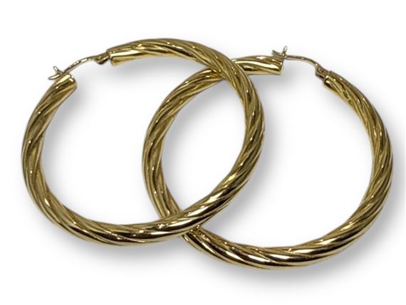 Large | 14k Large Gold Hoop Earrings | MutualArt
