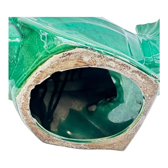 Le Jan | Le Jan Art Deco fish in green colourway with lustre glaze ...