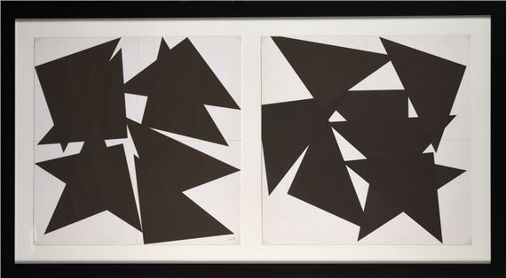 Vera Molnár | 8 brown triangles A-B (2018) | MutualArt