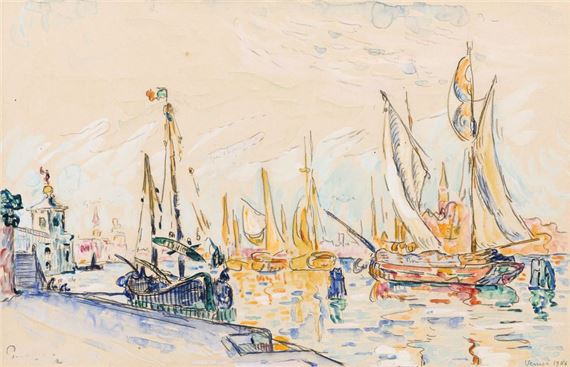 Paul Signac | Venice. La Dogana seen from the Zattere (1908) | MutualArt