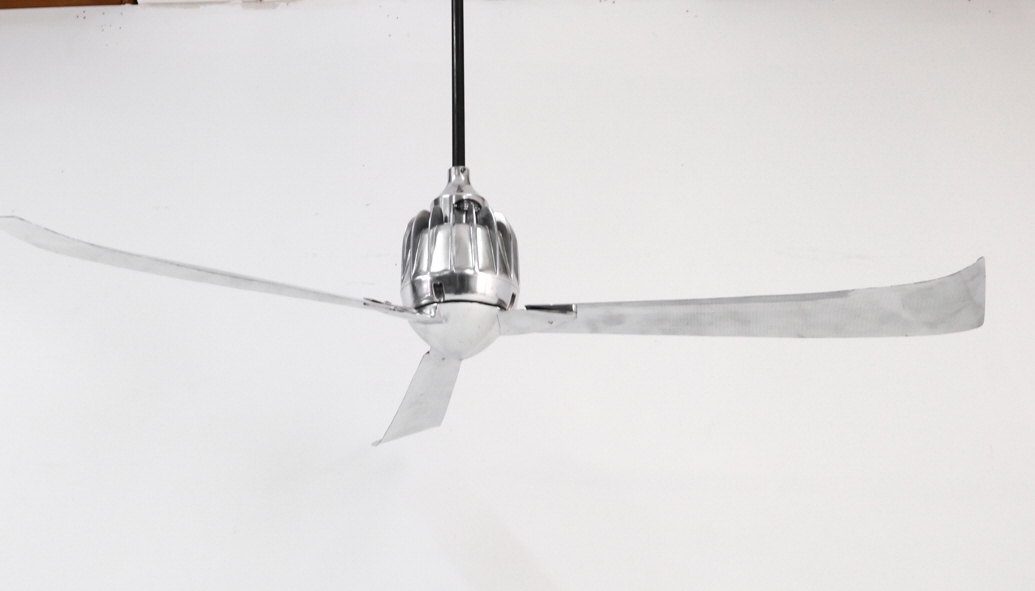 Machine Age | MARELLI POLISHED ALUMINUM MACHINE AGE CEILING FAN | MutualArt