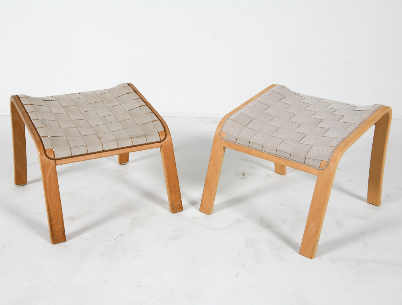 Finn Østergaard | PAIR OF OSTERGAARD STYLE DANISH BEECH OTTOMANS (Circa ...
