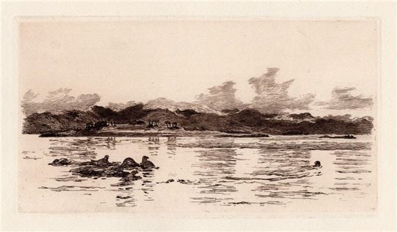 Colin Hunter | Colin Hunter The Hills of Morven 1890 etching | MutualArt