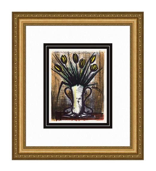 Bernard Buffet | Bernard Buffet Vase of Tulips 1967 lithograph | MutualArt