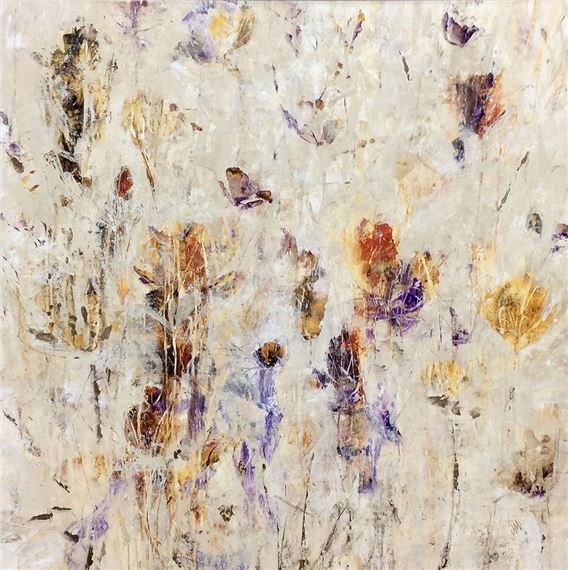 Jodi Maas | Jodi Maas Original Painting Pink Mica Floral 50 x 50 ...