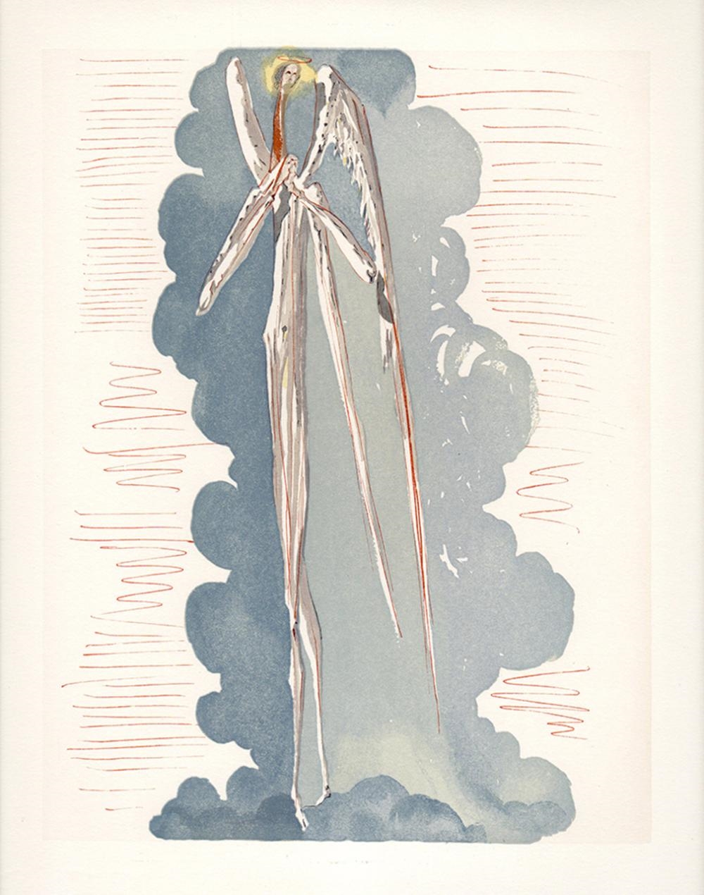 Salvador Dalí | 1960 Salvador Dali Angel Authentic Woodcut | MutualArt