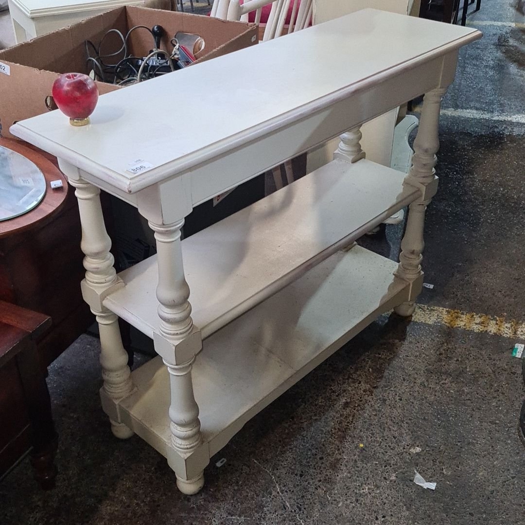 Three | Vintage three-tier console table, with turned legs | MutualArt