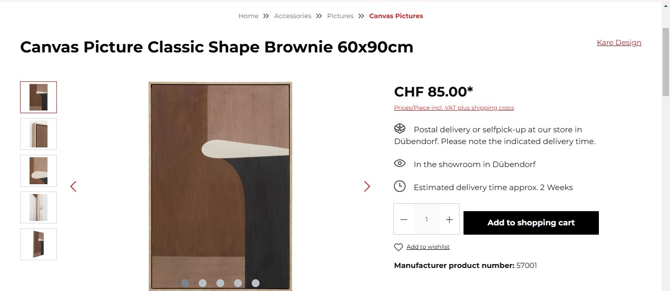 Large | Kare' design original print on canvas titled 'Classic Shape ...