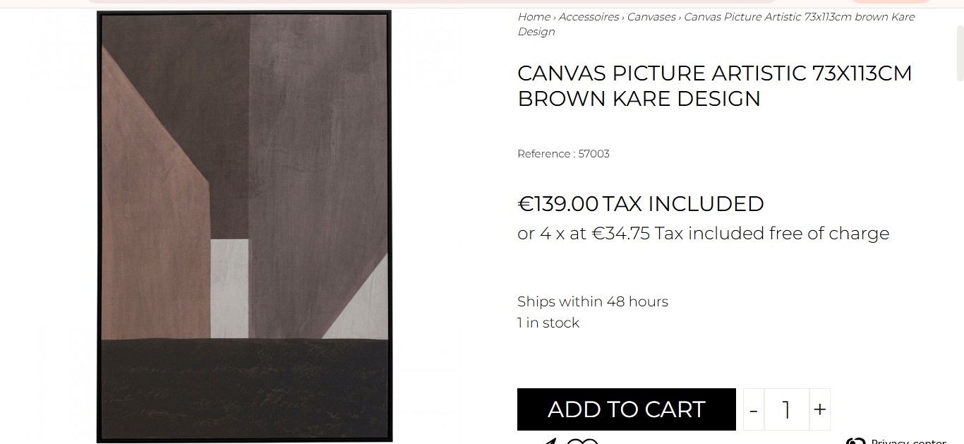 Black | Kare' design original print on canvas titled 'Artistic Brownie ...