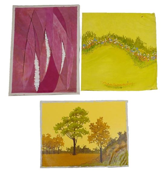 Barbara Coleman | Three Unframed and Unstretched Oils on Canvas | MutualArt