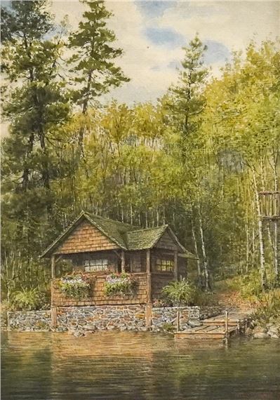 Max Brodel | Cottage Beside a Stream | MutualArt