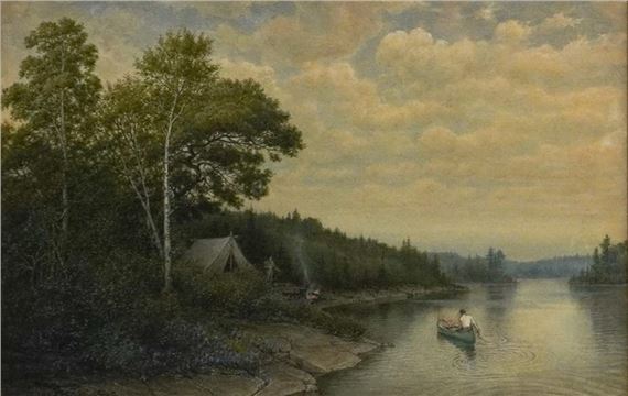 Max Brodel | Camping Beside a River | MutualArt