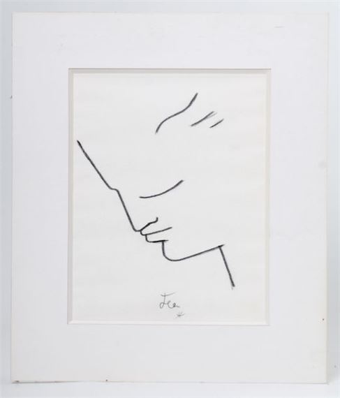 Jean Cocteau | Profil gauche, black pencil drawin - Lot | MutualArt