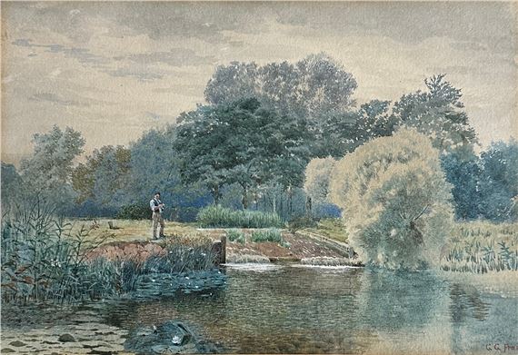 George Gordon Fraser | Fishermen by a mill | MutualArt