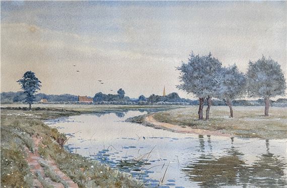 Arthur Anderson Fraser | river landscape (1861) | MutualArt