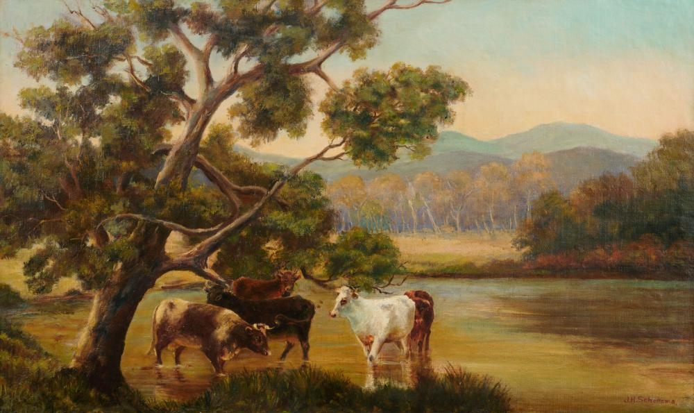 Jan Hendrik Scheltema | Cattle Crossing (1861 - 1941) | MutualArt
