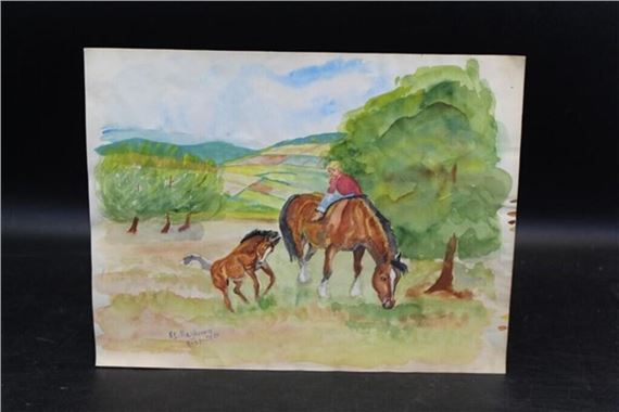 R. L. Mayberry | Boy & Horses | MutualArt
