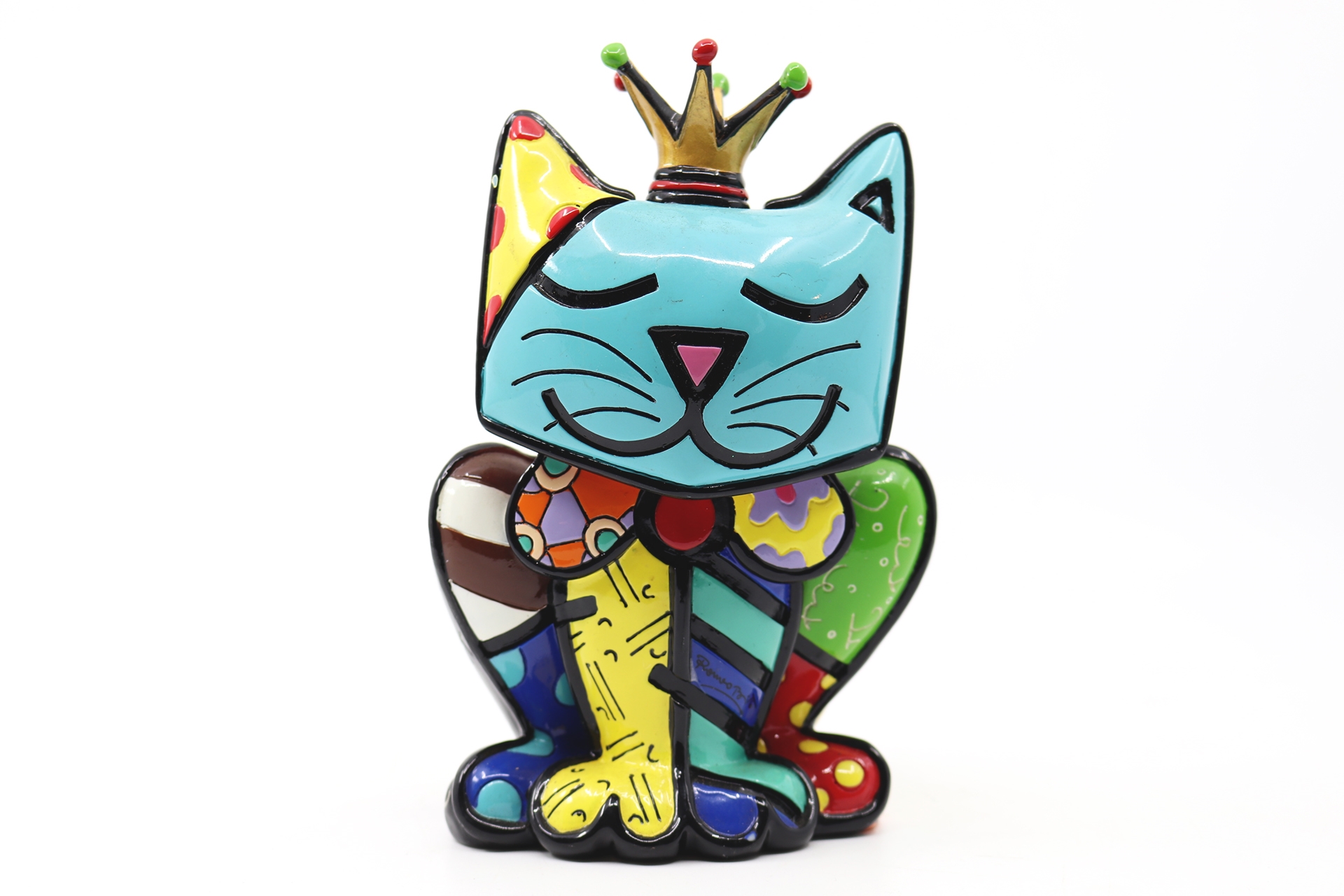 Romero Britto | Royalty Cat 2008 Sujet en résine poluchrome (2008 ...