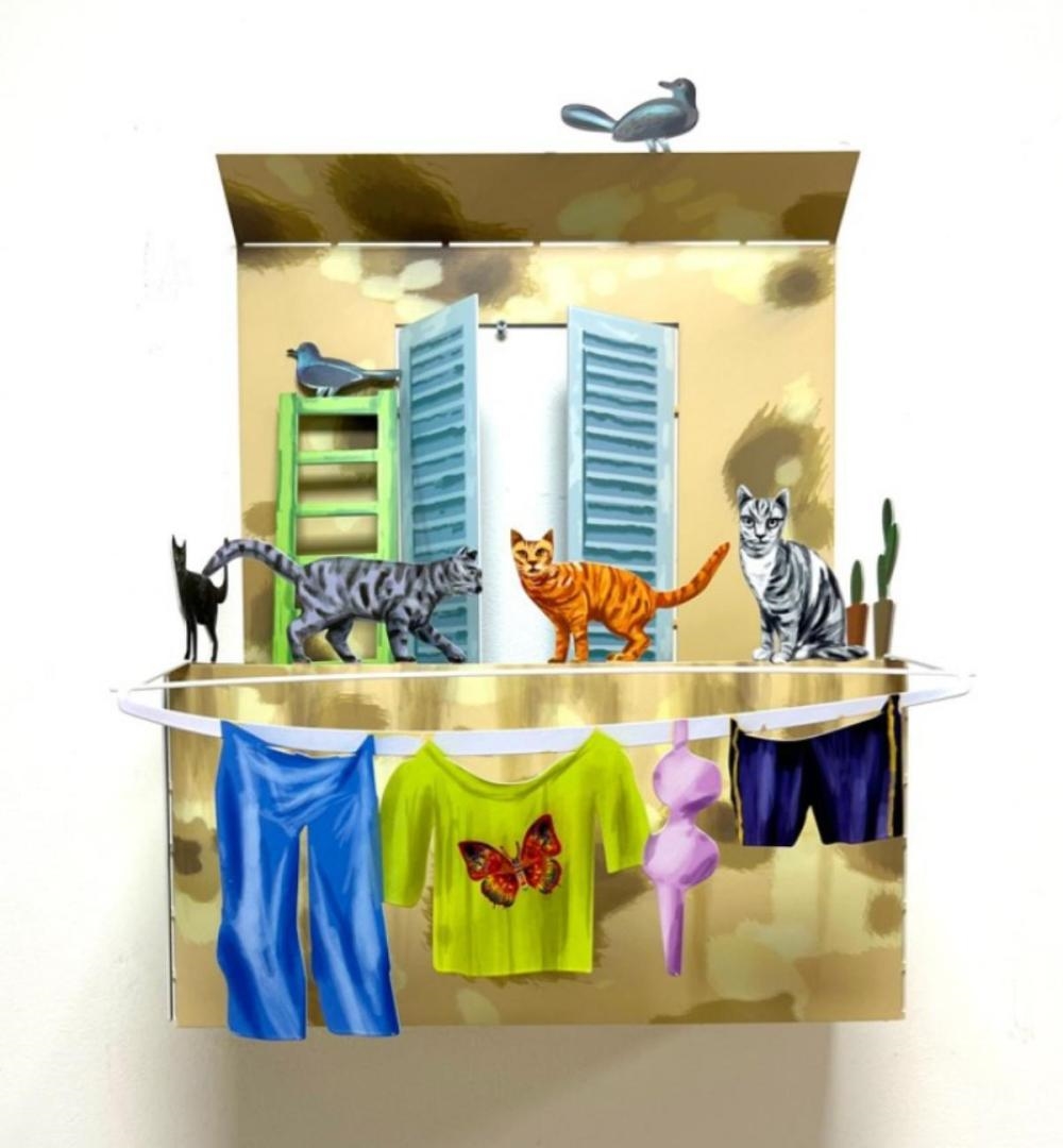 David Gerstein | David Gerstein- Mixed Media Cutout Aluminum Balcony ...