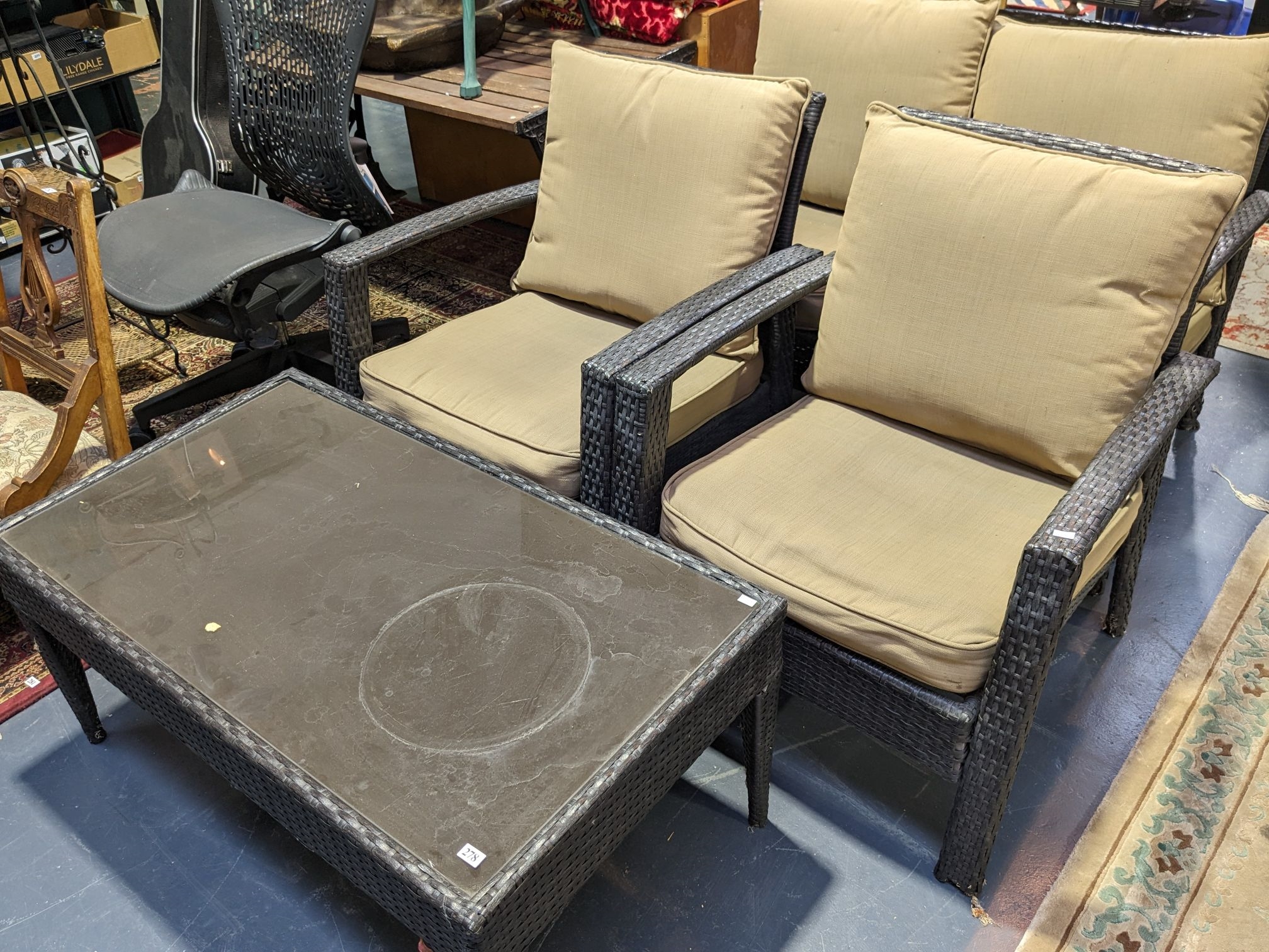 Coffee | FIVE PIECE WICKER OUTDOOR SETTING | MutualArt