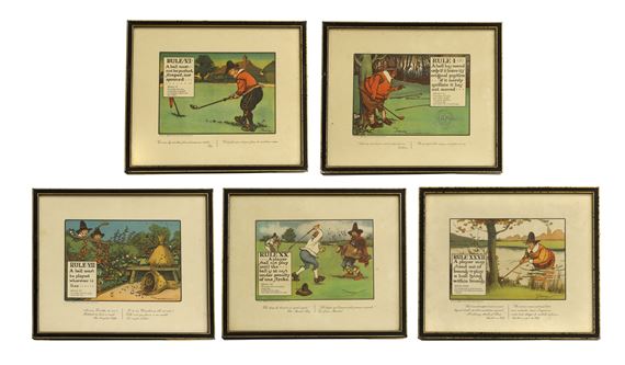 Charles Crombie | The rules of golf five framed chromolithographs for ...