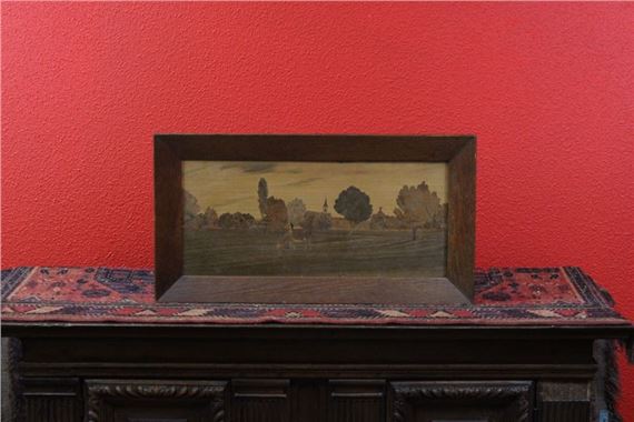 Charles Spindler | Charles SPINDLER (1865-1938). Panneau en marqueterie ...