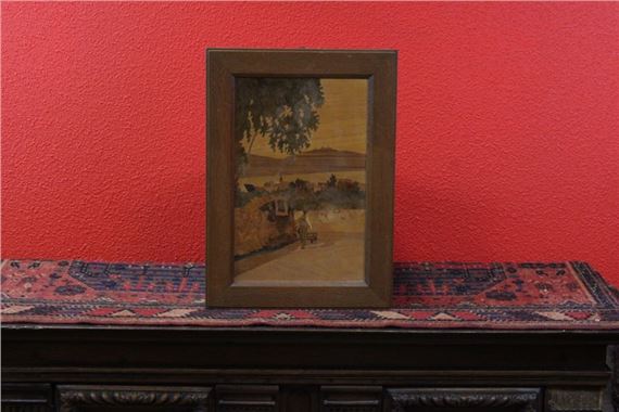 Charles Spindler | SPINDLER. Panneau en marqueterie de bois figurant ...