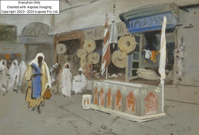 Hercules Brabazon Brabazon | Stalls in a North African souk; | MutualArt