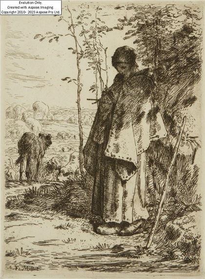 Jean-François Millet | La Grande Bergère (Shepherdess Knitting); (1862 ...