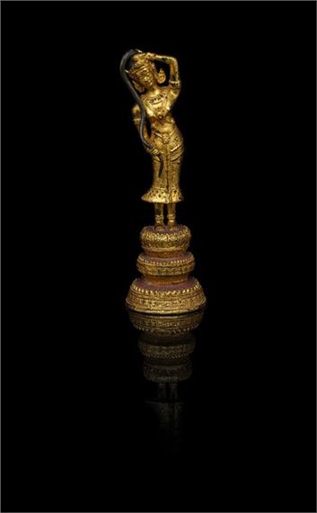 Thai School, 20th Century | Phra Mae Thorani statuette in gilded ...