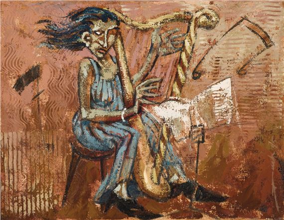 Artur Duch | Character playing the harp | MutualArt