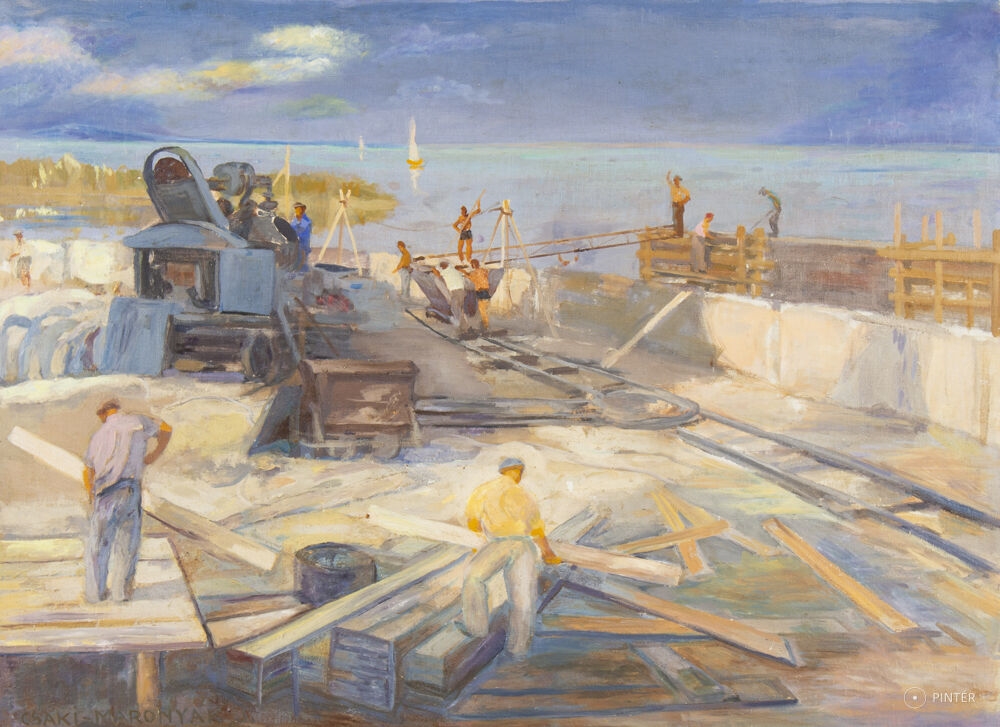Joszef Csaki-Maronyak | A Port Is Being Built At Tihany | MutualArt
