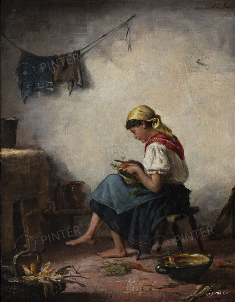 Ede Balló | Carrot Peeling Girl | MutualArt