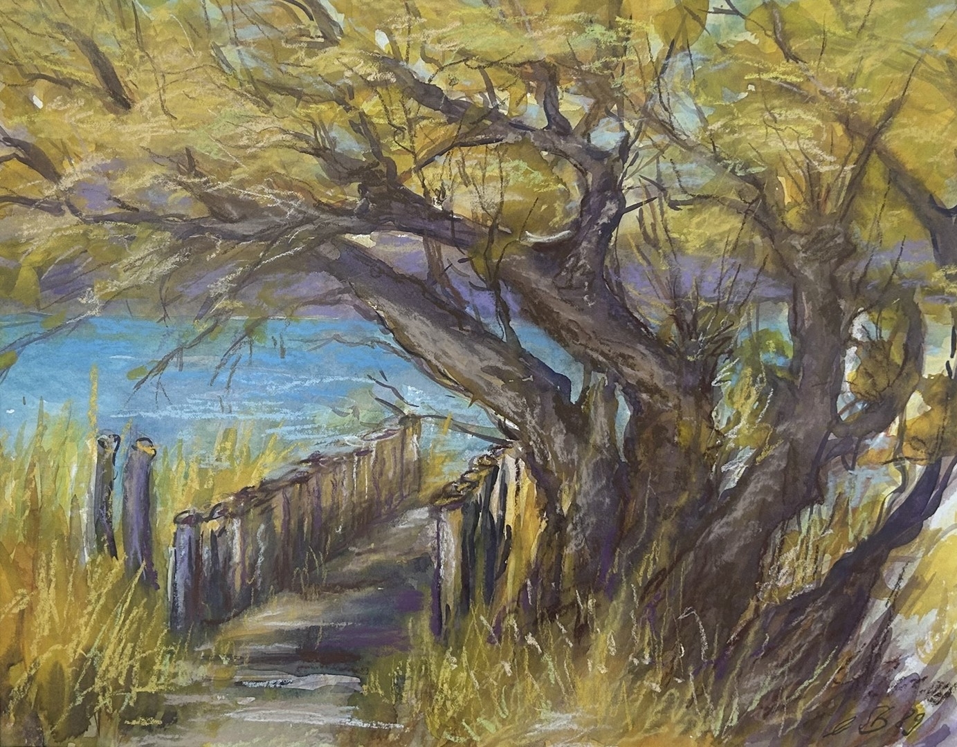 Erwin Steinhauser | Ufersteg unter knorriger Weide (1989) | MutualArt