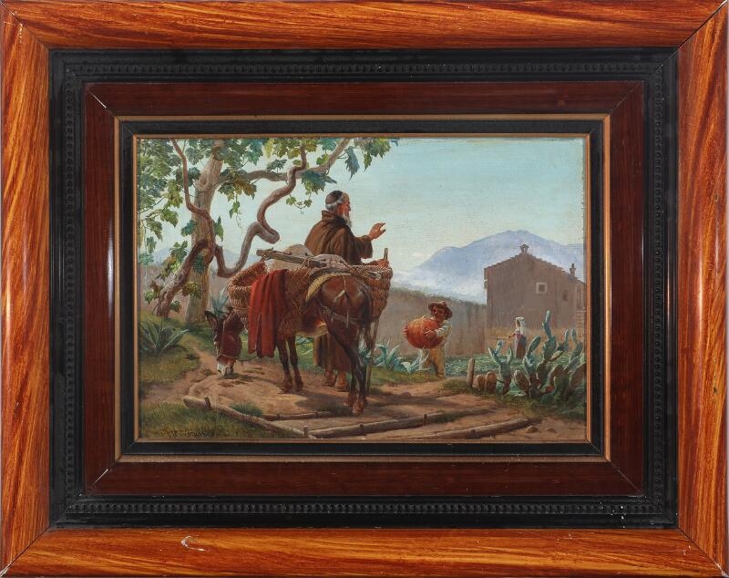 Simon Simonsen | Italian landscape with monk and donkey (76) | MutualArt