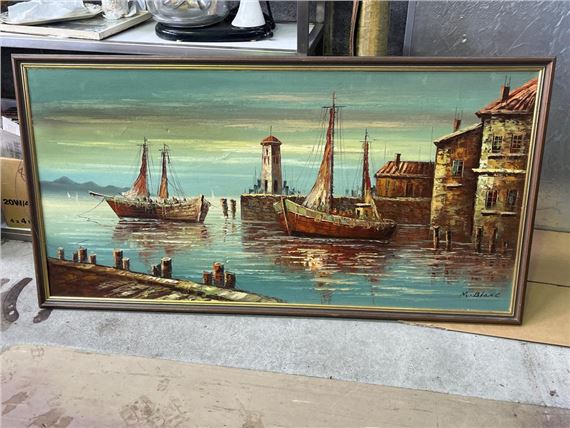 M. Blake | HARBOUR SCENE - SIGNED LOWER RIGHT | MutualArt