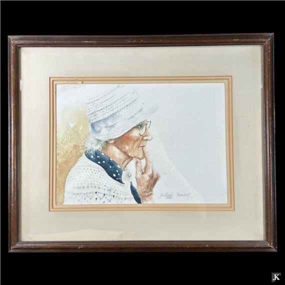 James Dodd | James Dodd (USA 20th C) Aunt Sally Watercolor | MutualArt