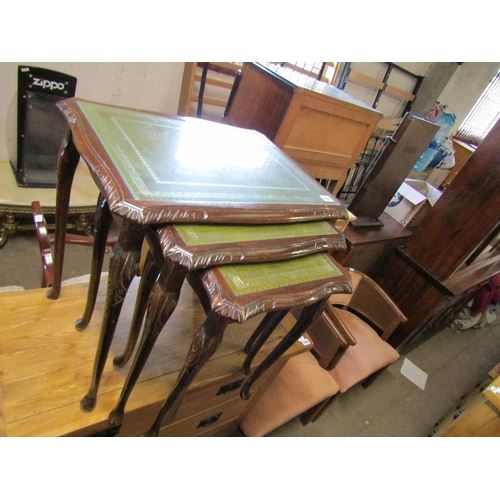 Three | NEST OF THREE LEATHER TOP TABLES | MutualArt